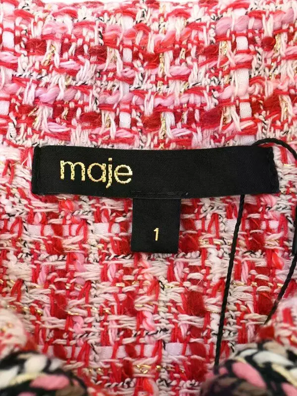 Maje Tweed Polo Top