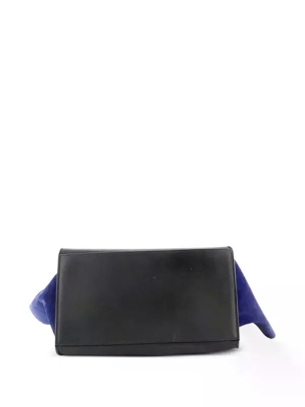 Celine Tricolor Trapeze Bag Leather Medium Satchel - Black