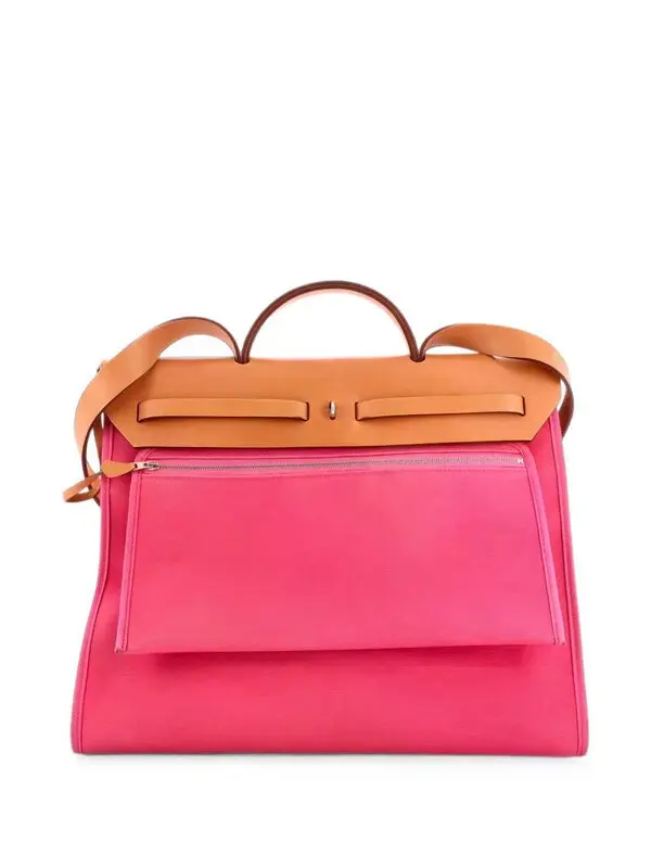 Hermès Herbag Zip Leather And Toile 39 Satchel
