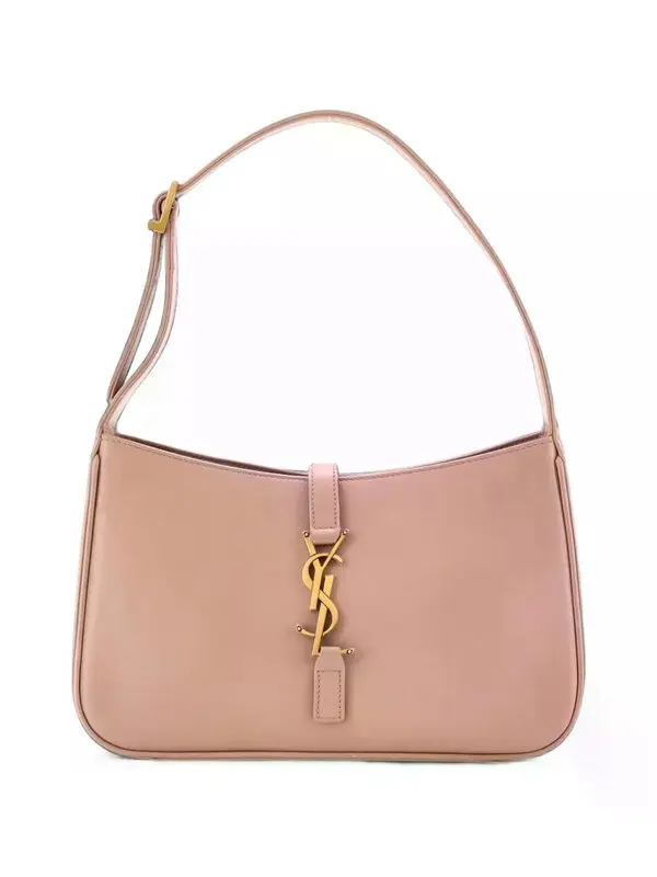 Saint Laurent Le 5 A 7 Leather Small Hobo Bag - Neutrals