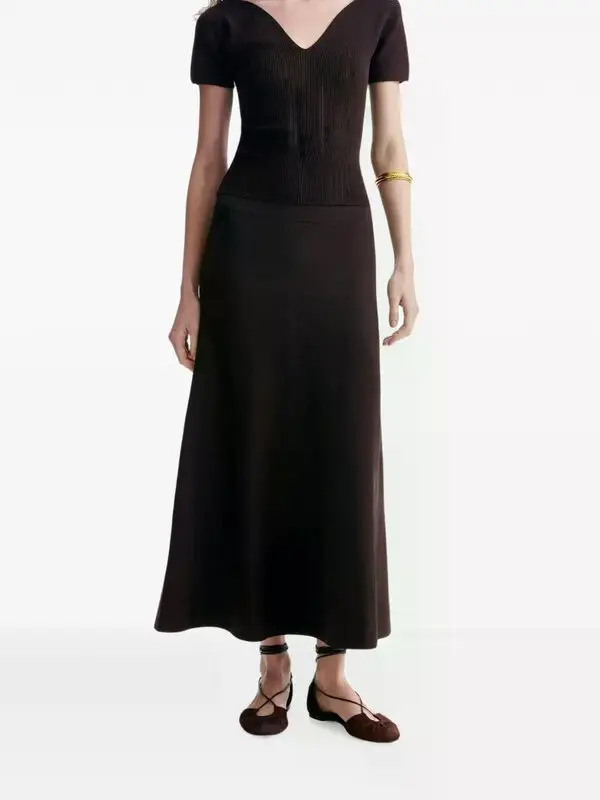 Vanessa Bruno Ribbed-knit Midi Skirt