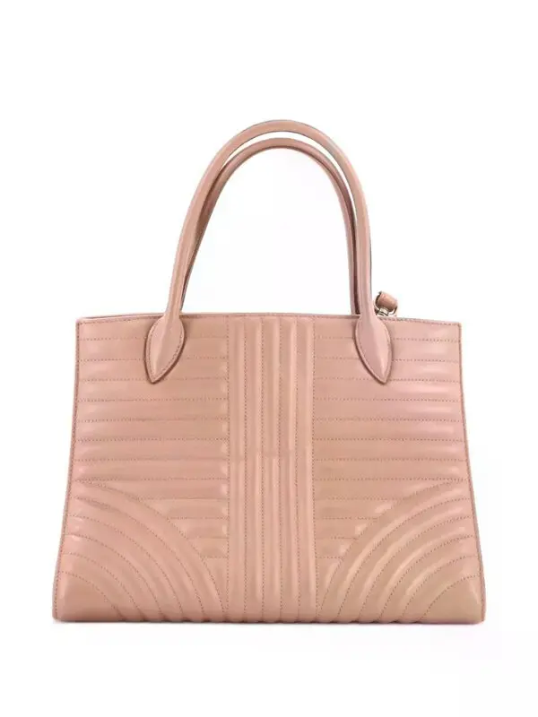 Prada Convertible Open Diagramme Quilted Leather Medium Tote Bag