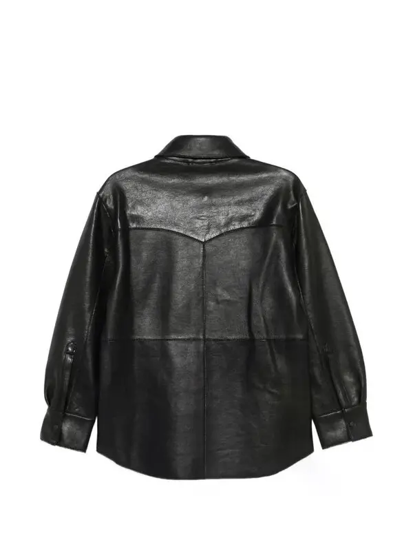 P.a.r.o.s.h Western-style Leather Shirt Jacket
