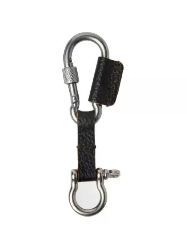 COOR Carabiner Leather Keyring - Black