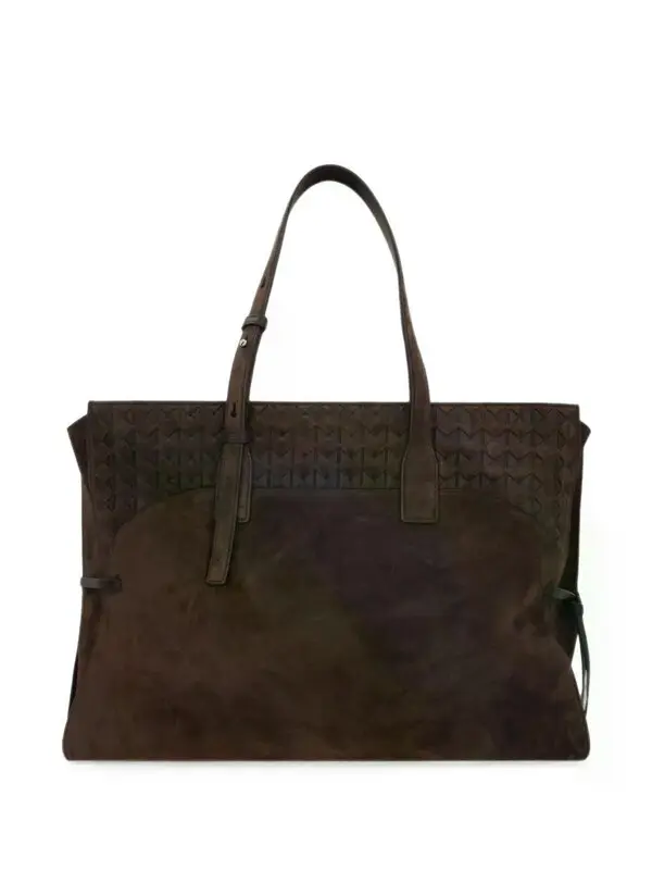 SERAPIAN Large Mosaico Suede Tote Bag