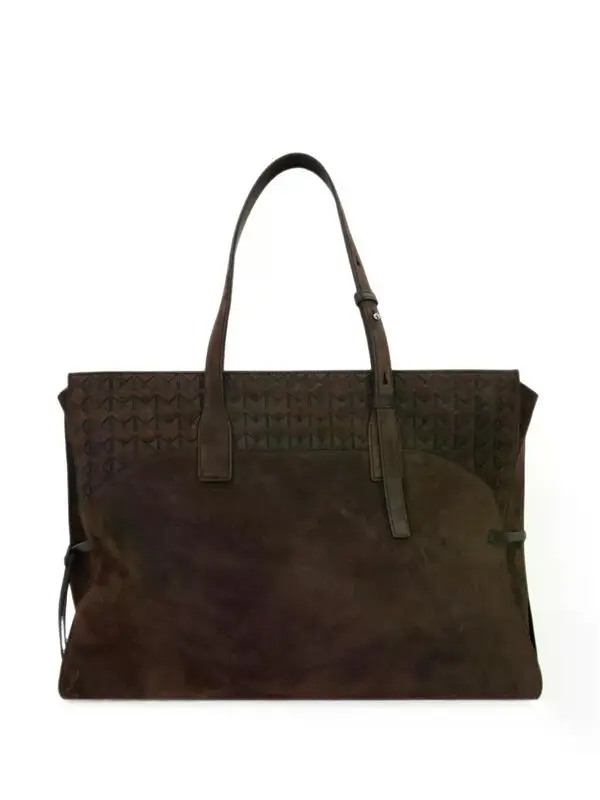 SERAPIAN Large Mosaico Suede Tote Bag