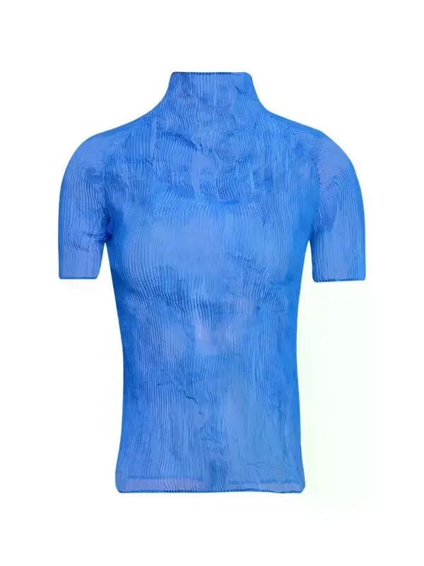 Issey Miyake Plissé-effect High-neck T-shirt