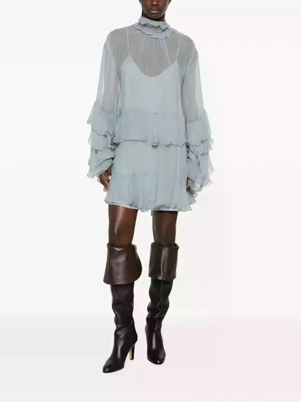 Chloé Ruffled Silk Mini Dress