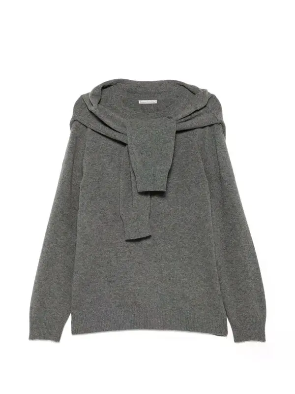 Source Unknown Shawl-detail Knitted Sweater - Grey