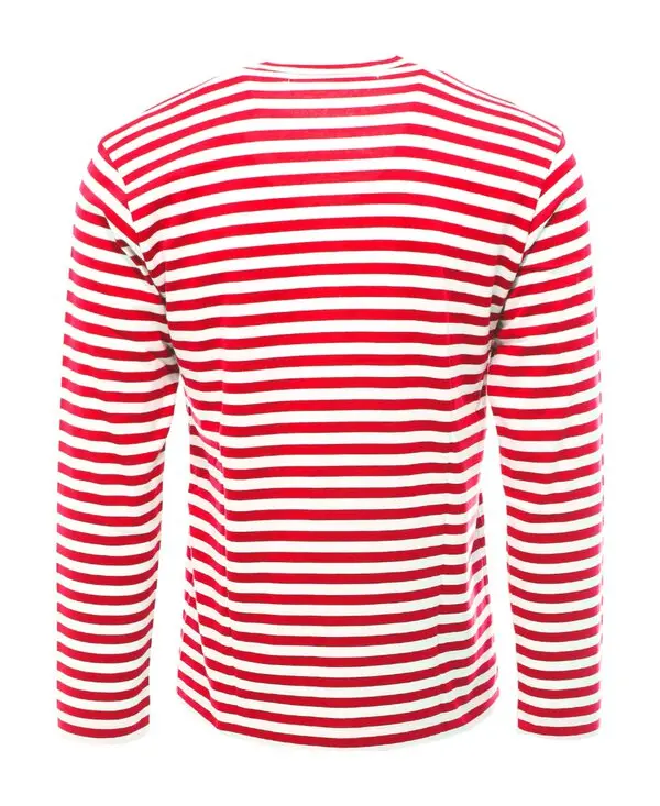 Play Comme Des Garcon Comme Des Garçons Play Striped Long-sleeved T-shirt - Red