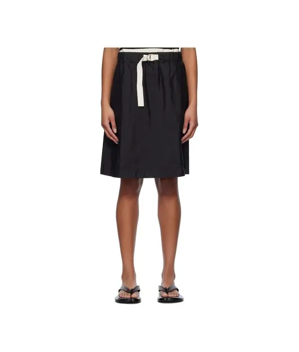 JIL SANDER Buckled A-line Miniskirt - Black