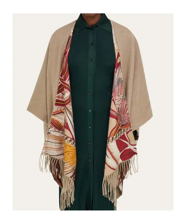 FERRAGAMO Cashmere And Silk Reversible Cape