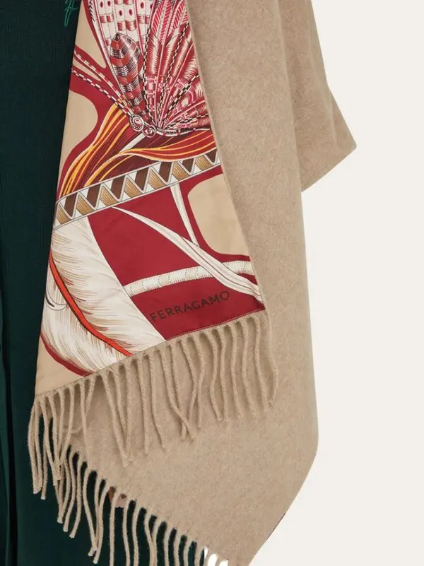 FERRAGAMO Cashmere And Silk Reversible Cape