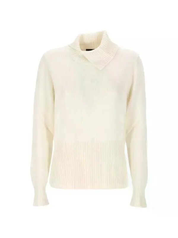 GRAN SASSO Ribbed-knit Shawl-collar Sweater