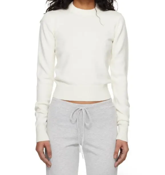 SKIMS Knitted Ribbed Fitted Round-neck Sweater