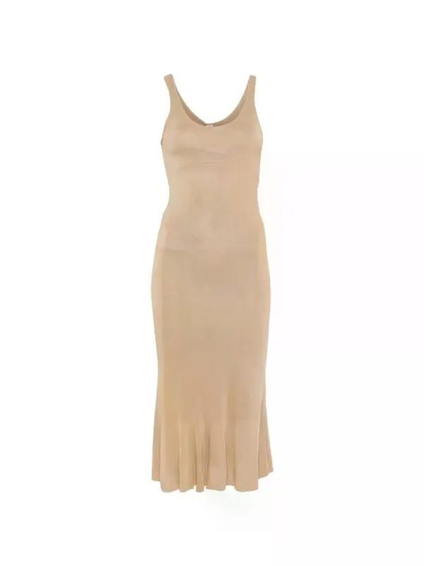 TOTEME Fluted-hem Midi Dress - Neutrals