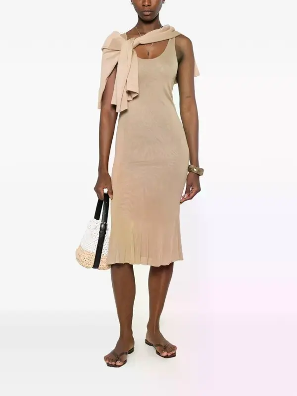 TOTEME Fluted-hem Midi Dress - Neutrals