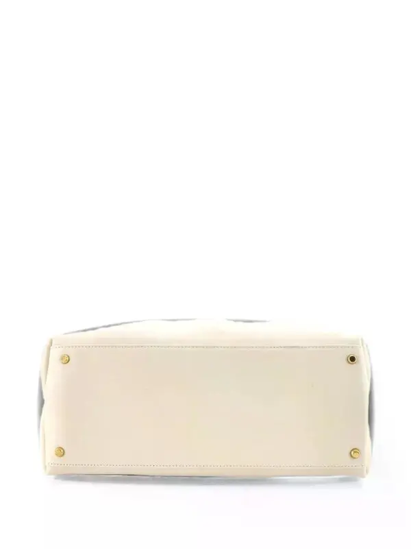 Bottega Veneta Ciao Ciao Top Handle Bag Leather With Intrecciato Detail Medium Satchel - White