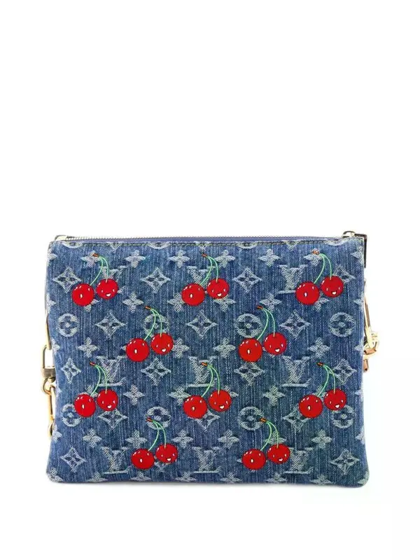 LOUIS VUITTON X Takashi Murakami Coussin Bag Limited Edition Monogram Cerises Denim Pm Crossbody Bag - Blue