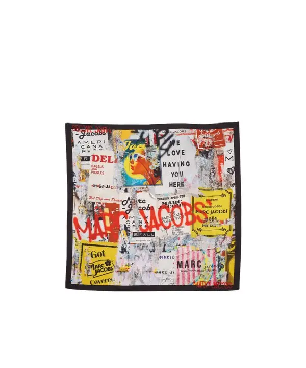 Marc Jacobs Americana Graphic Square Scarf - White Multi