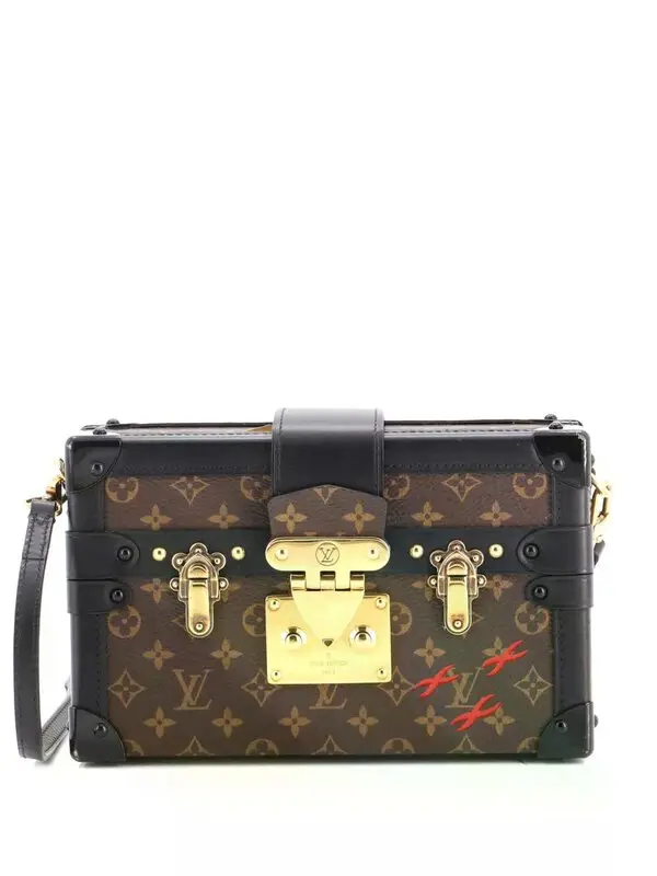 LOUIS VUITTON Monogram Canvas Petite Malle Handbag Clutch Bag - Brown