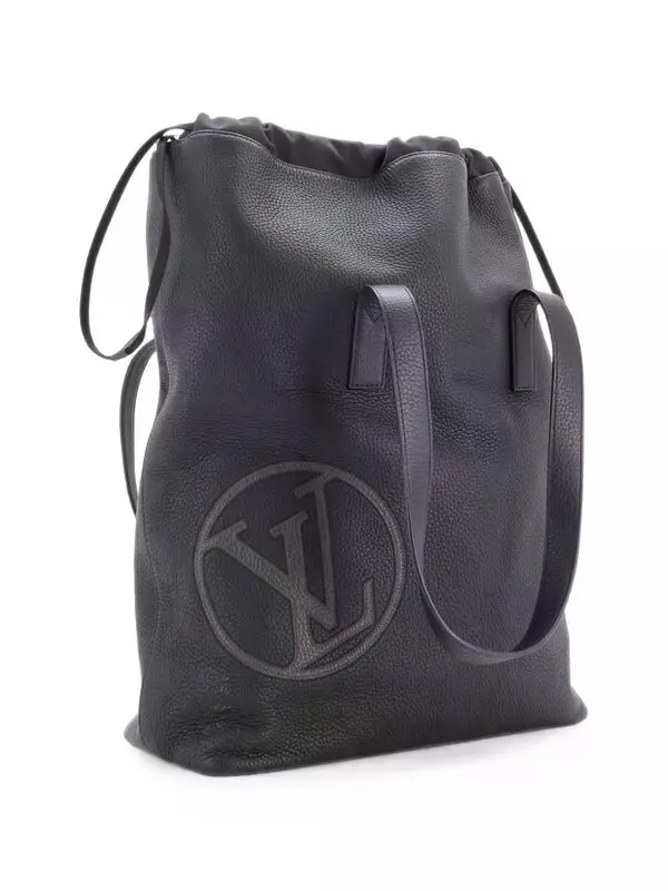 LOUIS VUITTON Cabas Light Drawstring Bag Initials Taurillon Leather Tote Bag