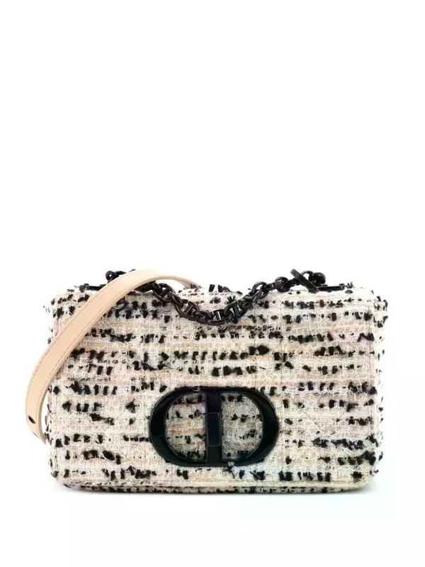 Dior Macrocannage Tweed Small Cross Body Bag - Neutrals
