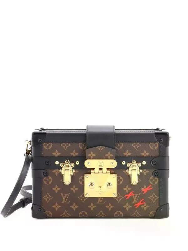 LOUIS VUITTON Petite Malle Handbag Monogram Canvas Clutch Bag - Brown