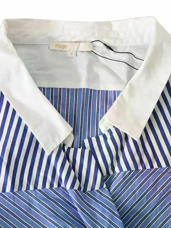 Maje Lim Striped Asymmetric Shirt