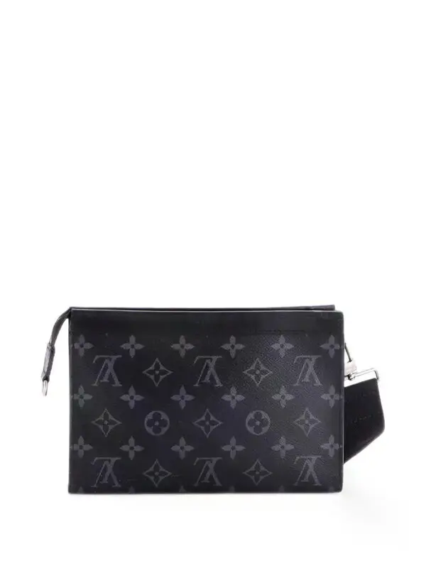 LOUIS VUITTON Gaston Wearable Wallet Monogram Eclipse Canvas Cross Body Bag - Black