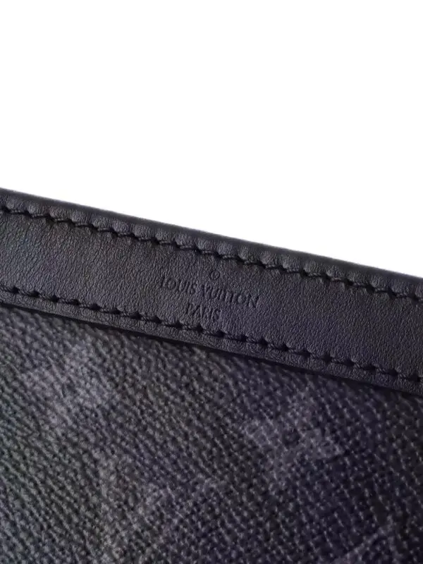 LOUIS VUITTON Gaston Wearable Wallet Monogram Eclipse Canvas Cross Body Bag - Black