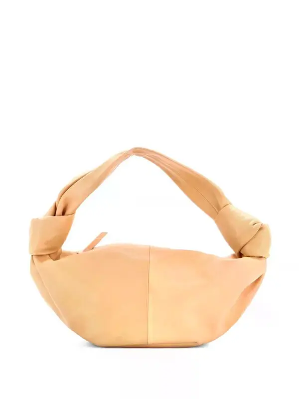 Bottega Veneta Double Knot Leather Mini Hobo Bag - Neutrals