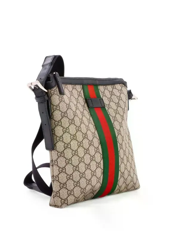 Gucci Gg Coated Canvas Medium Web Messenger Bag