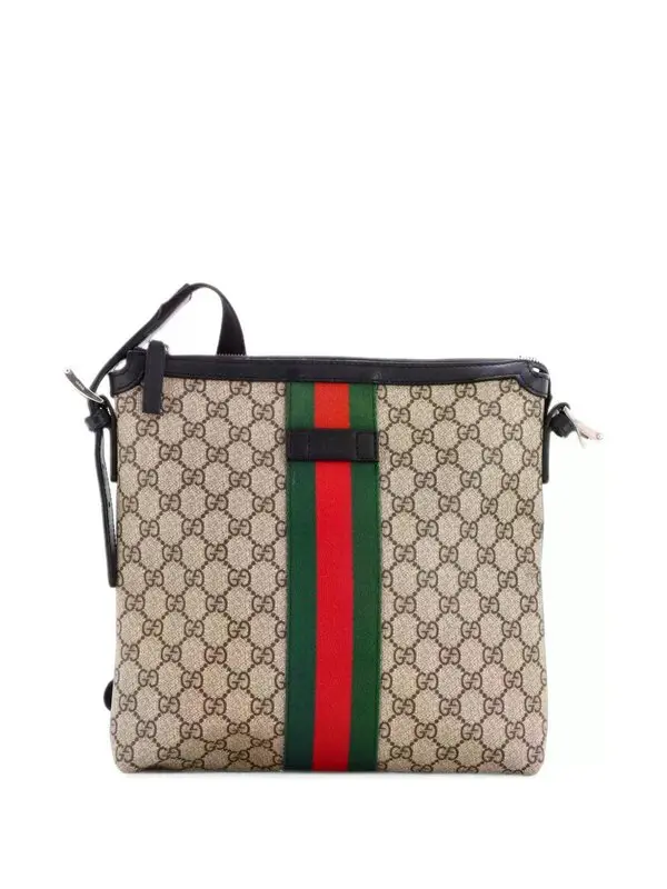 Gucci Gg Coated Canvas Medium Web Messenger Bag