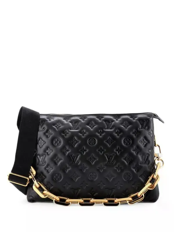 LOUIS VUITTON Coussin Mm Crossbody Bag Monogram Embossed Lambskin - Black