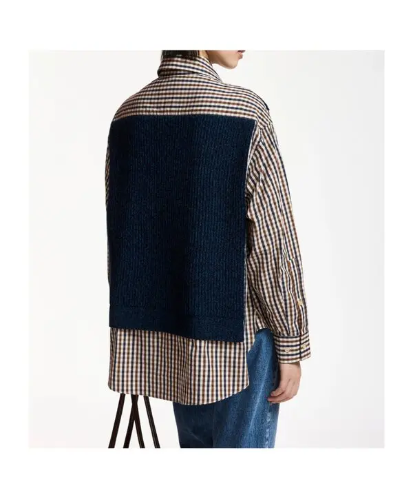 Essentiel Antwerp Check-pattern Pussy-bow Shirt