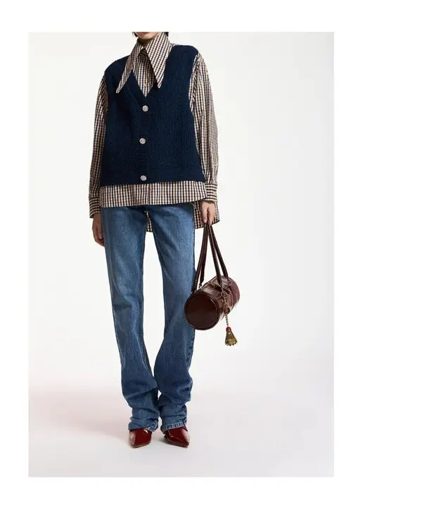 Essentiel Antwerp Check-pattern Pussy-bow Shirt