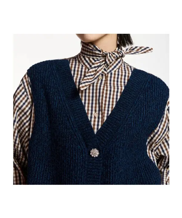 Essentiel Antwerp Check-pattern Pussy-bow Shirt