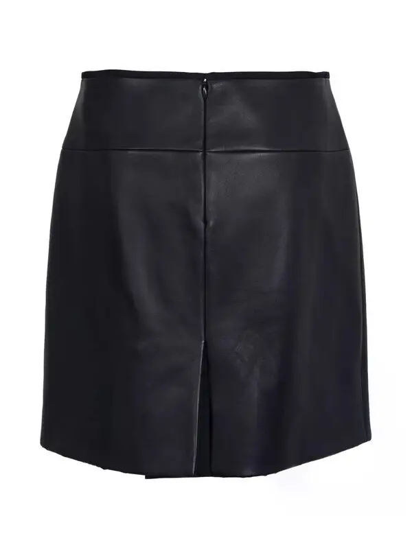 Hermès 2023 Front-slit Leather Mini Skirt