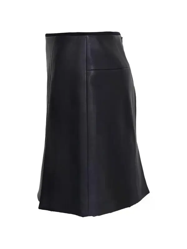 Hermès 2023 Front-slit Leather Mini Skirt