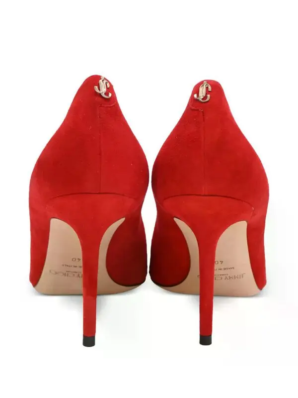 JIMMY CHOO Suede Pointed-toe Stiletto Pumps - Red