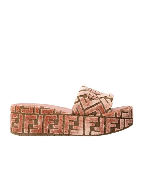 Fendi Logo Platform Sandals - Multicolor