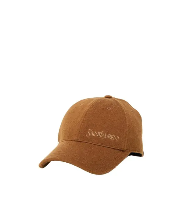 Saint Laurent Felted Baseball Cap - Brown