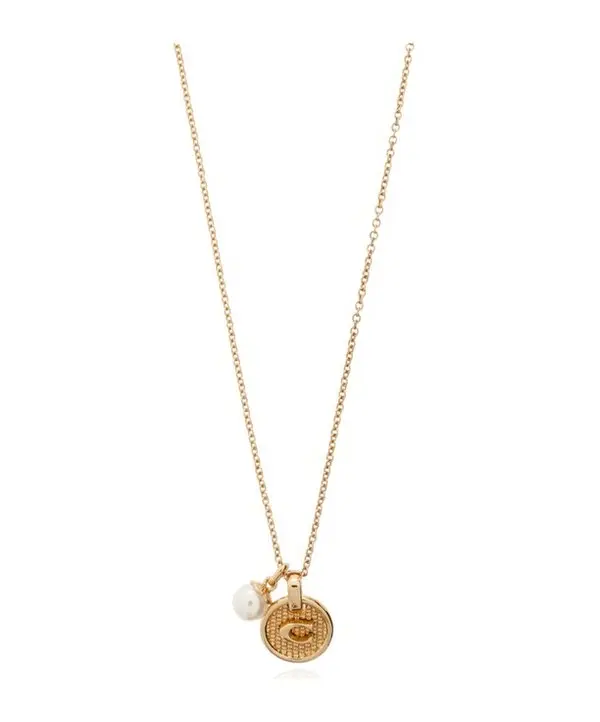 COACH Pearl Pendant Necklace - Yellow
