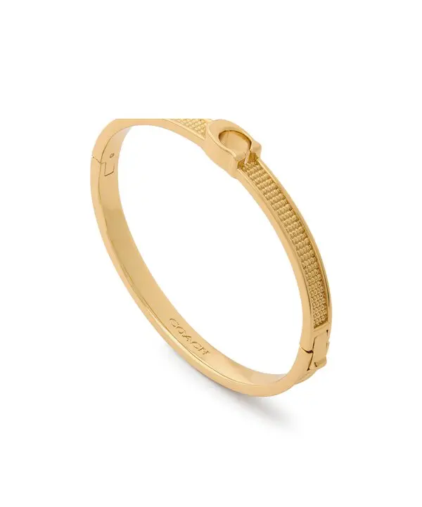 COACH Textured C Hinged Bangle
