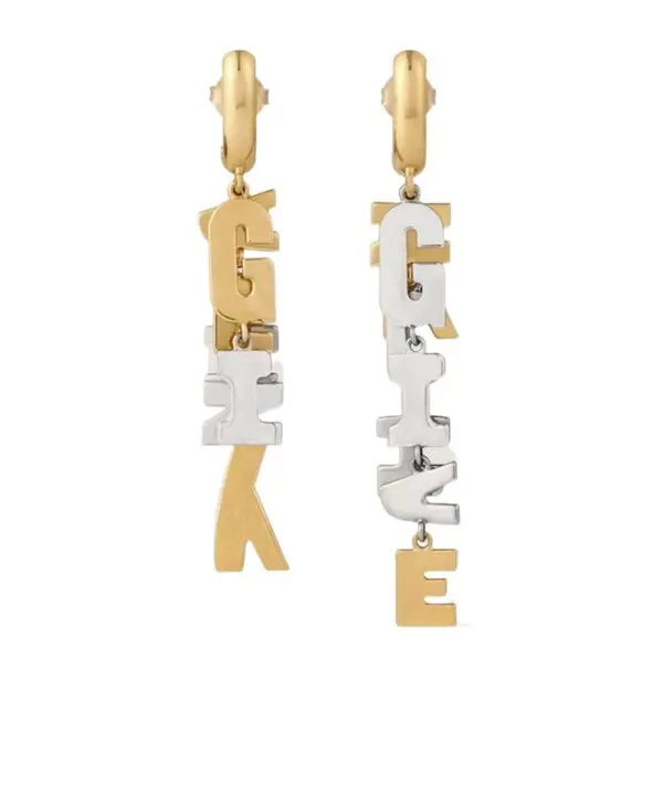 Givenchy Letters Asymmetric Earrings In Metal