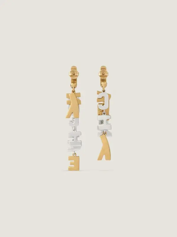 Givenchy Letters Asymmetric Earrings In Metal