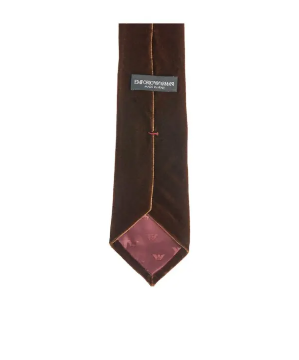 Emporio Armani Logo Patch Velvet Tie