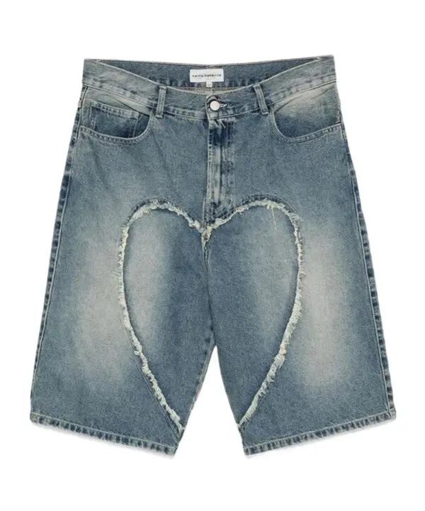 CARNE BOLLENTE Heart Denim Shorts