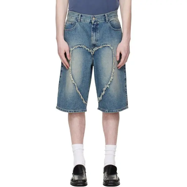 CARNE BOLLENTE Heart Denim Shorts